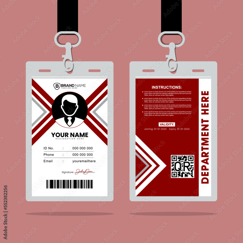 Clean and Simple ID Card Design Template. Simple Business ID Card ...