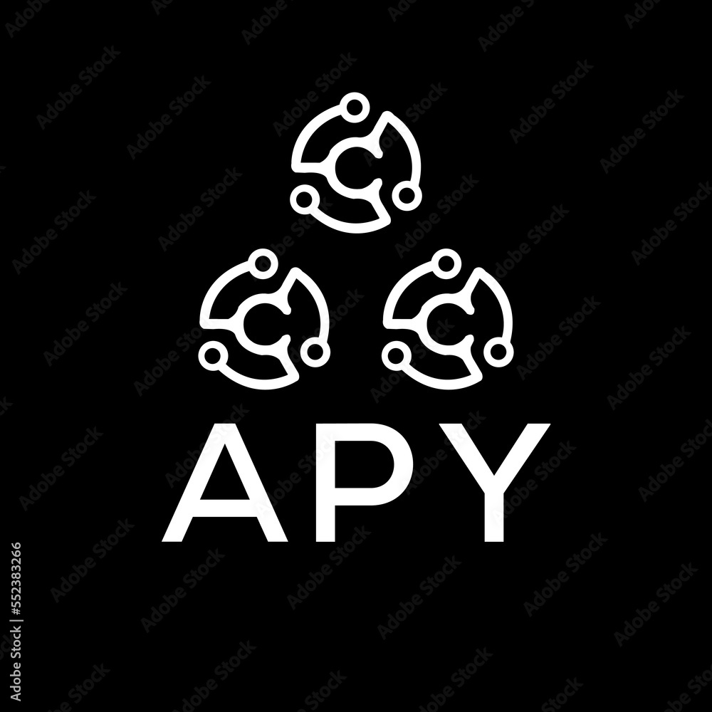 APY letter logo. APY best black background vector image. APY Monogram ...