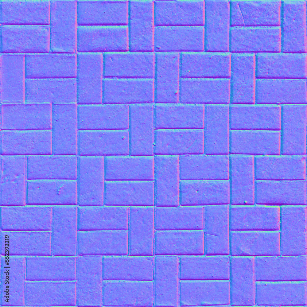 Paving stones normal map for 3d material creation. 8K, high resolution ...