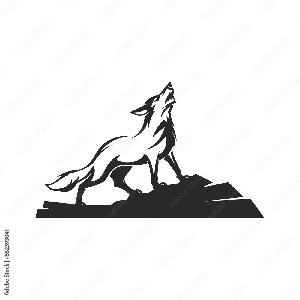 Howling alpha wolf. Vector illustration. Stock Vector | Adobe Stock