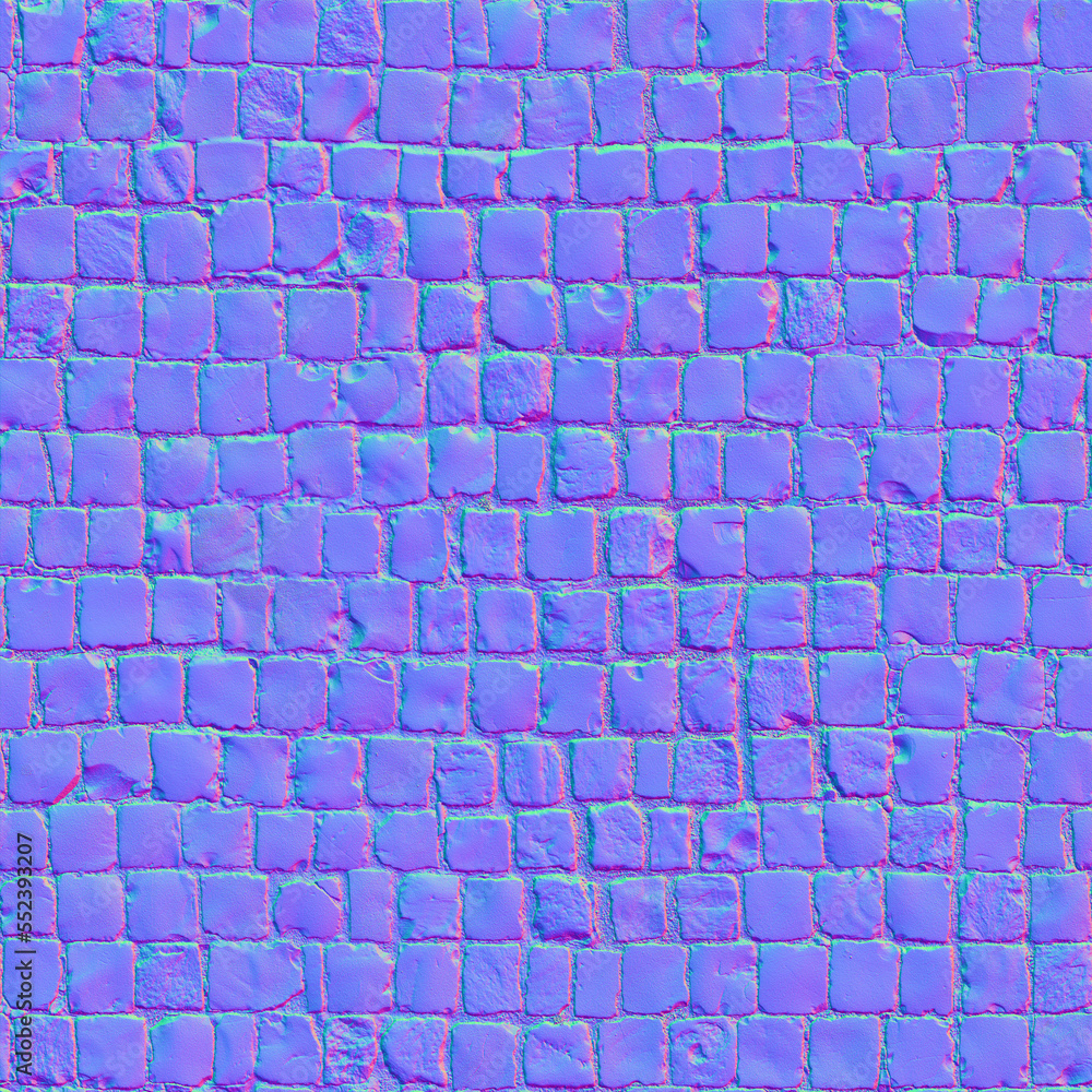 Paving stones normal map for 3d material creation. 8K, high resolution ...