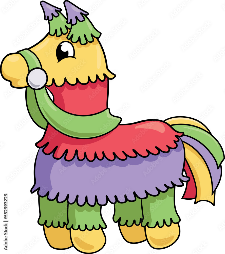 Cartoon colorful pinata illustration on white background Stock Vector ...
