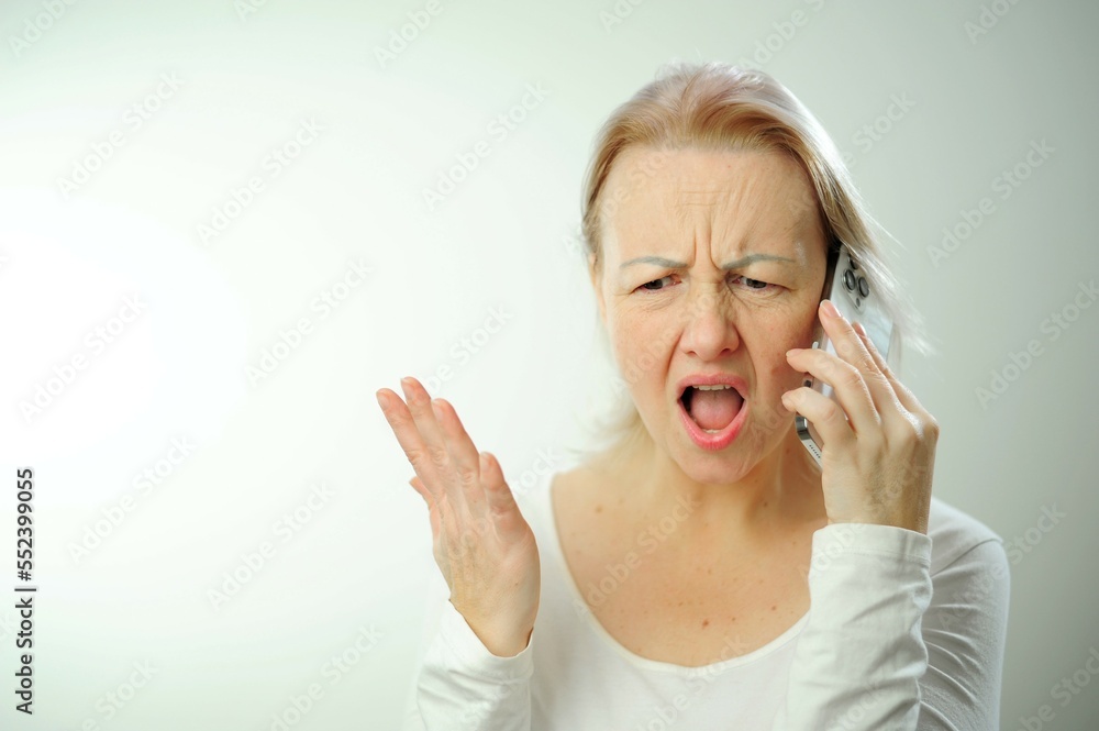 angry woman screaming Screaming, hate, rage. Crying emotional angry ...