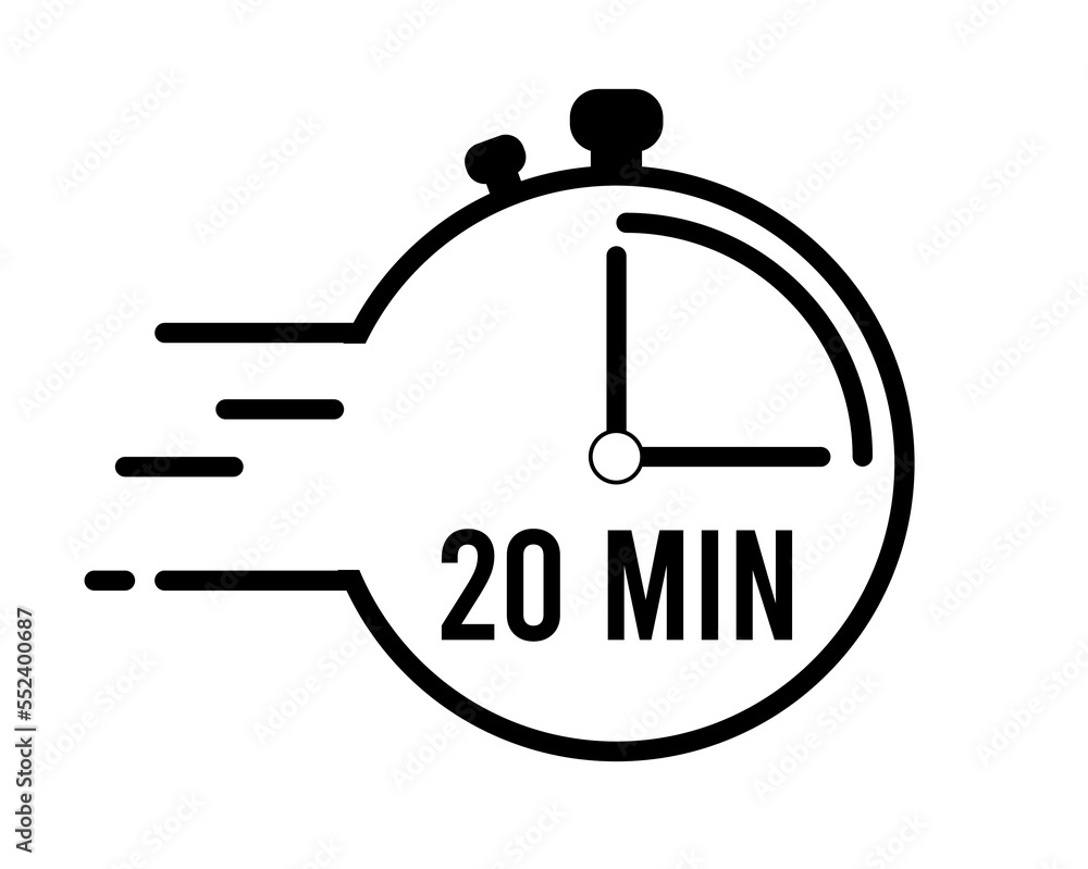 20 minutes clock alarm. Clock with pointer marking remaining time ...