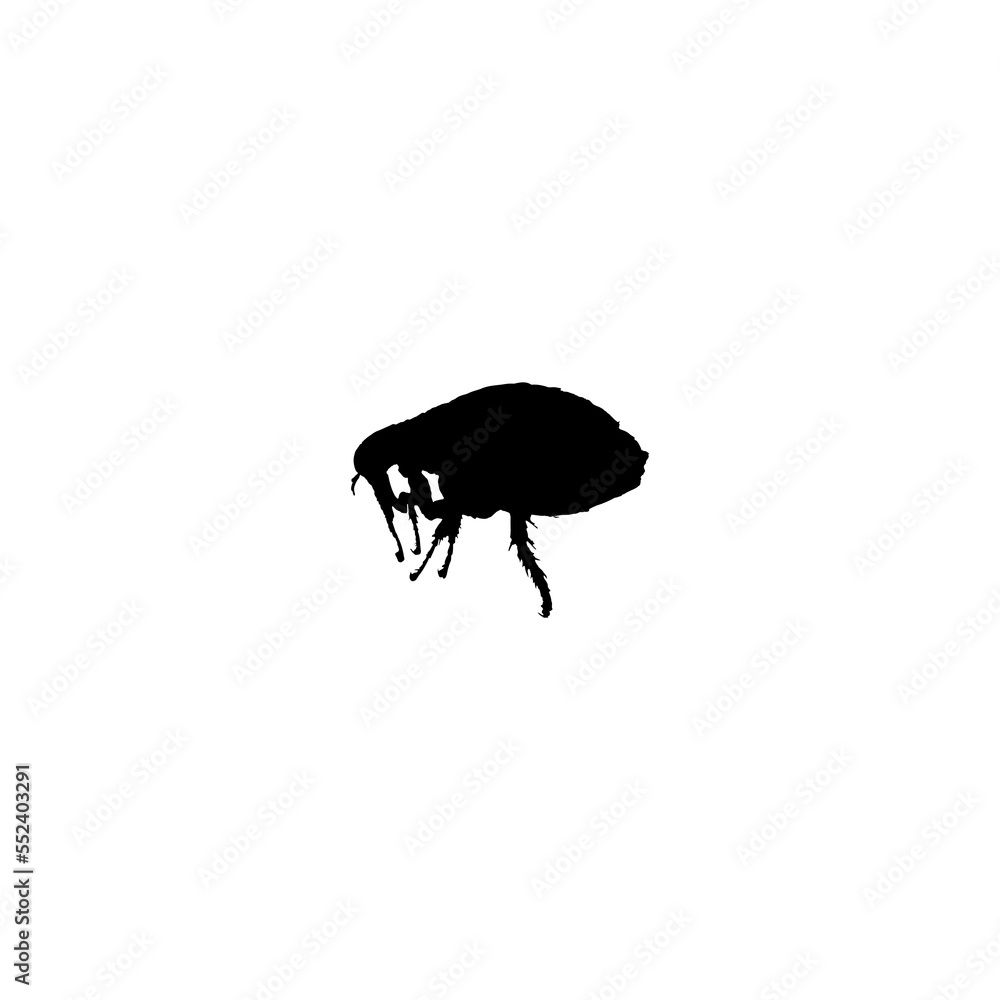 Flea icon. Simple style insect spraying company poster background ...