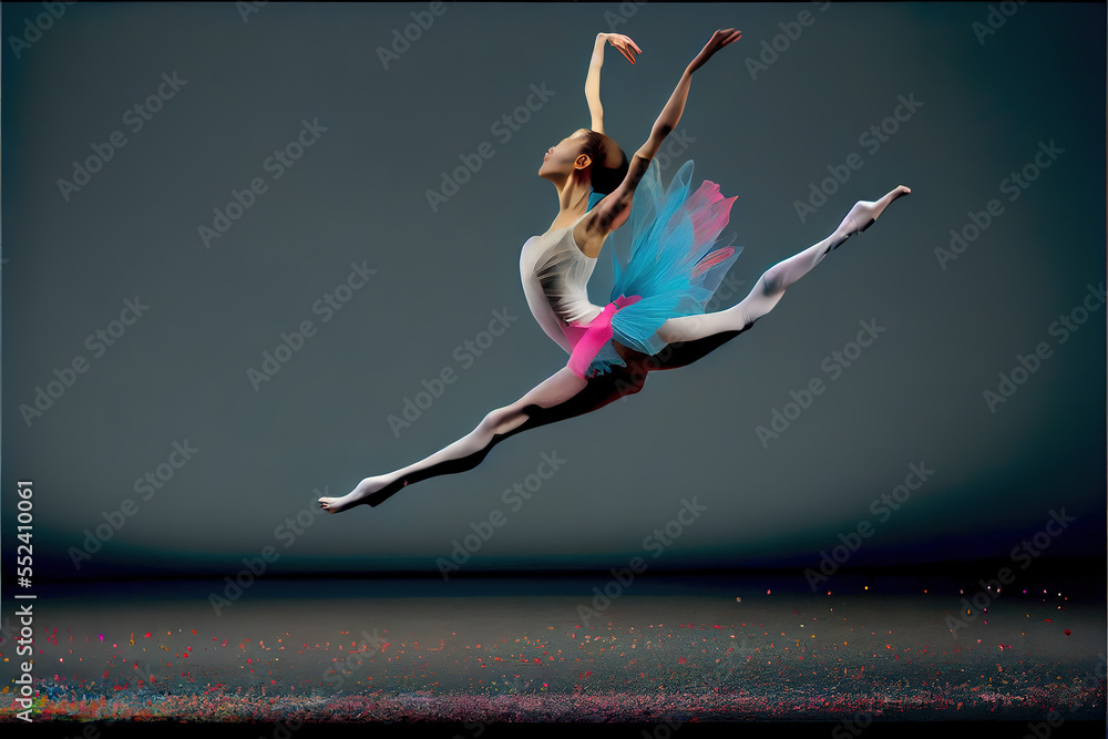 full body beautiful ballet dancing on stage dancer poses from behind ...