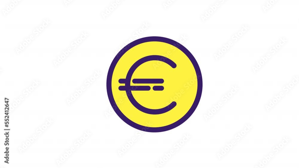 Animated euro coin color ui icon. Money. Currency exchange. Finance and ...