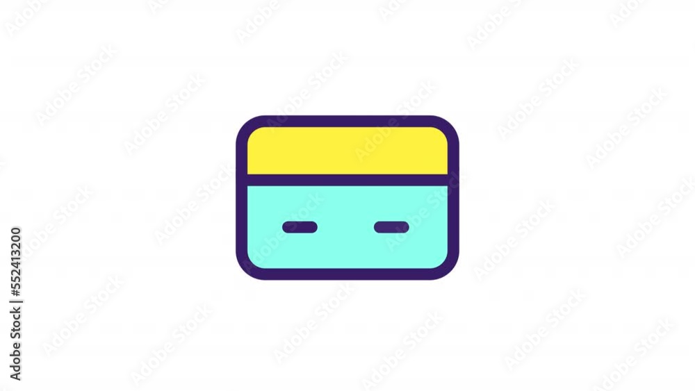 Vidéo Stock Animated bank card color ui icon set. Electronic money ...