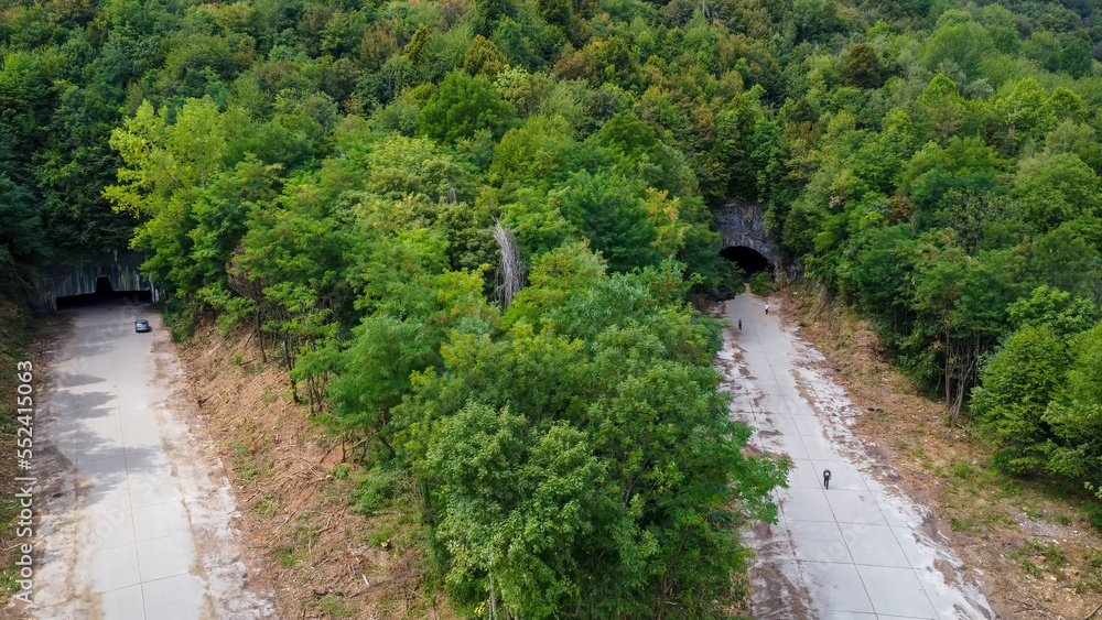 entrance to the underground abandoned air base in željava, croatia ...
