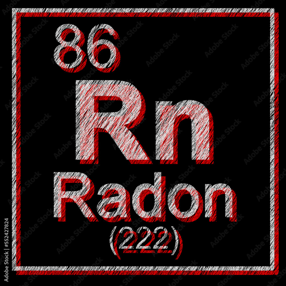 Radon gas text design concept - It is a dangerous noble radioactive gas ...