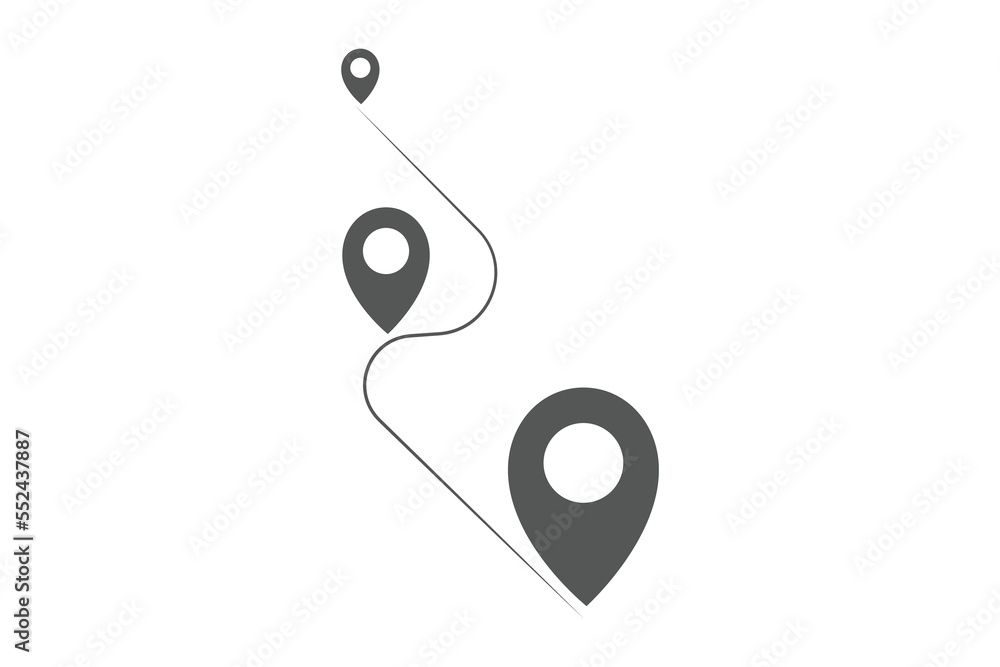 Route location way icon. Travel route on the map or maps or gps. Map ...