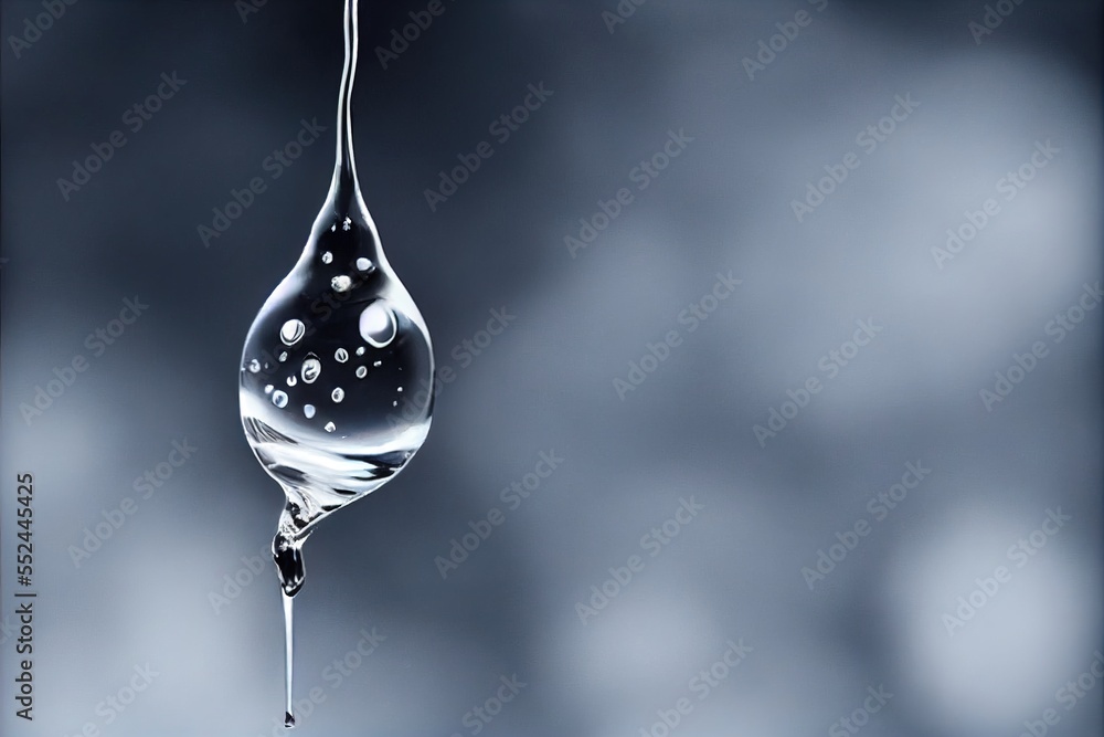 a drop of water hanging from a hook with a drop of water hanging from ...