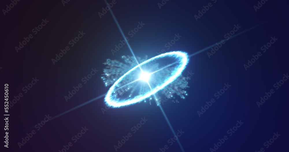 Bang explosion of galaxy, planet stars with sparks of fire blast wave ...