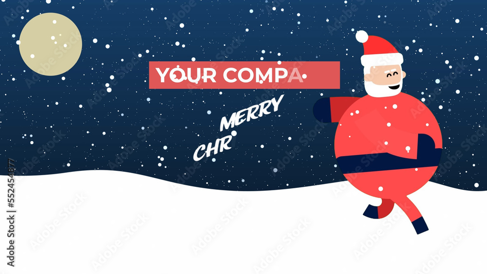 Santa Running Logo and Text Title Stock Template | Adobe Stock