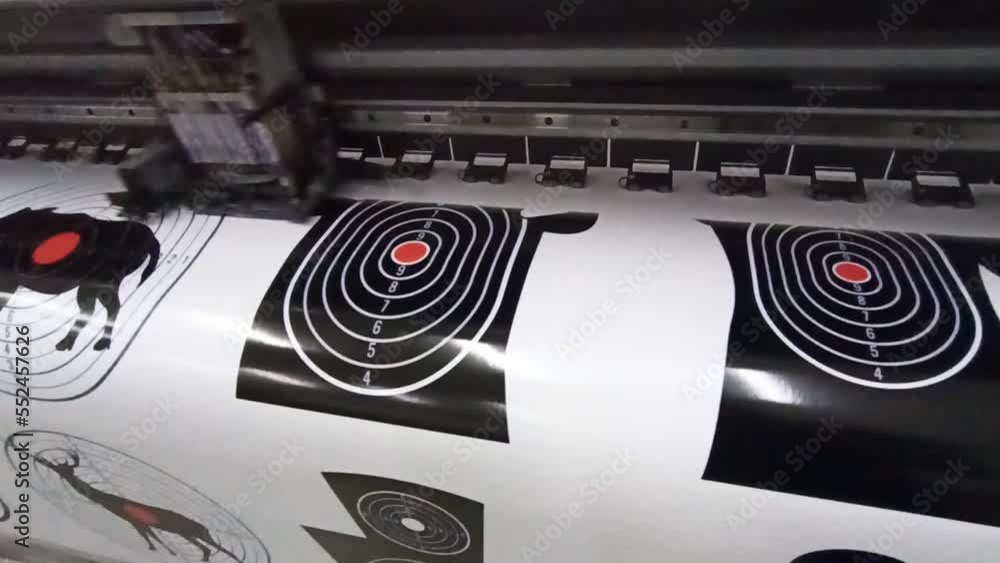 Video Stock modern printer printing on wide format. Oracal photo ...