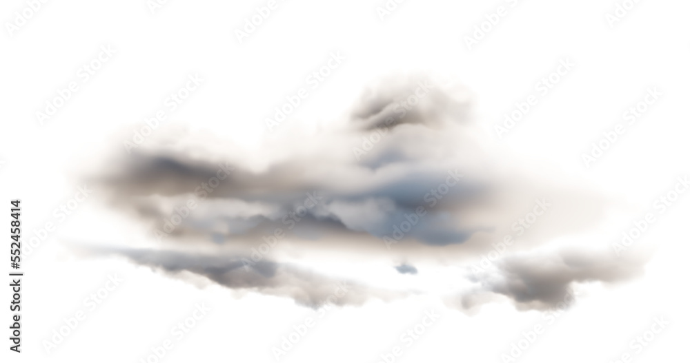 Realistic fluffy dense clouds on a png transparent background. Element ...