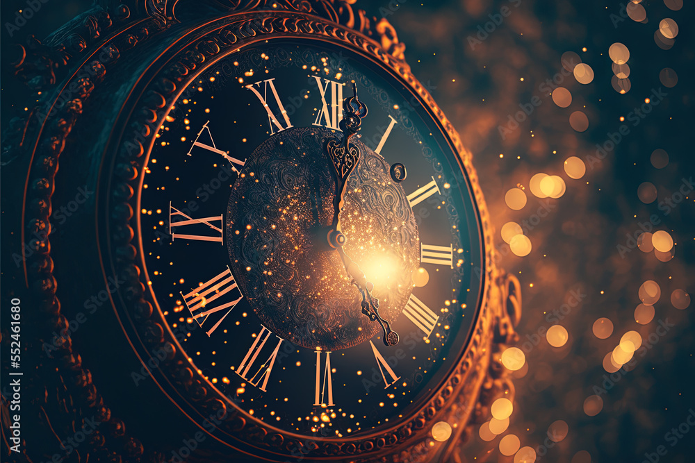 Time past concept with old retro clock, passing away, generative AI ...