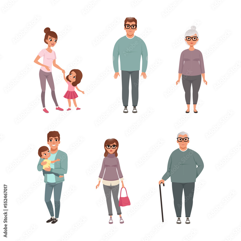 Man and Woman Life Cycle and Stages of Growing Up Vector Set Stock ...