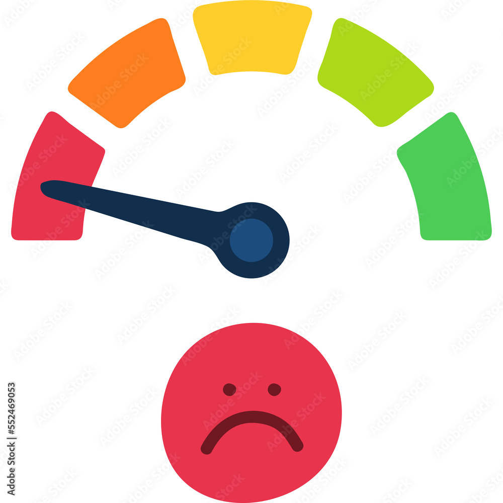 emotion face scale meter illustration. Mood indicator, customer ...
