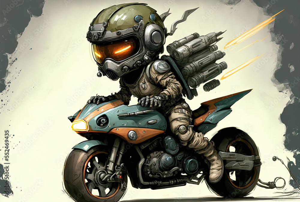 Robot. a motorcycle rider, a starfighter with a massive plasma gun, and ...