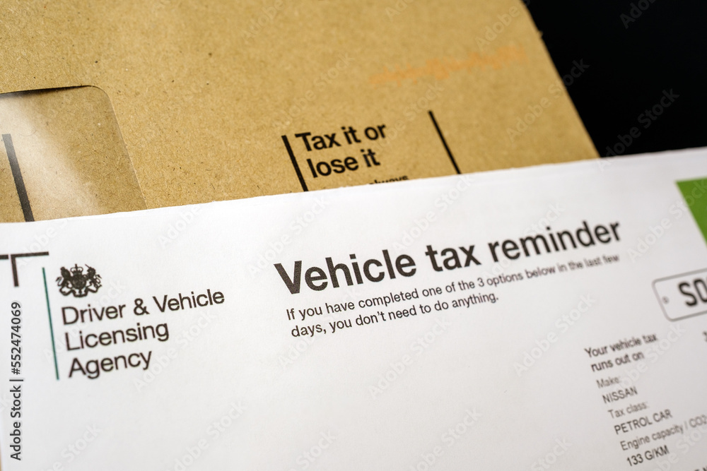 Authentic V11 Vehicle Tax Reminder Letter From DVLA Placed On Brown authentic-v11-vehicle-tax-reminder-letter-from-dvla-placed-on-brown