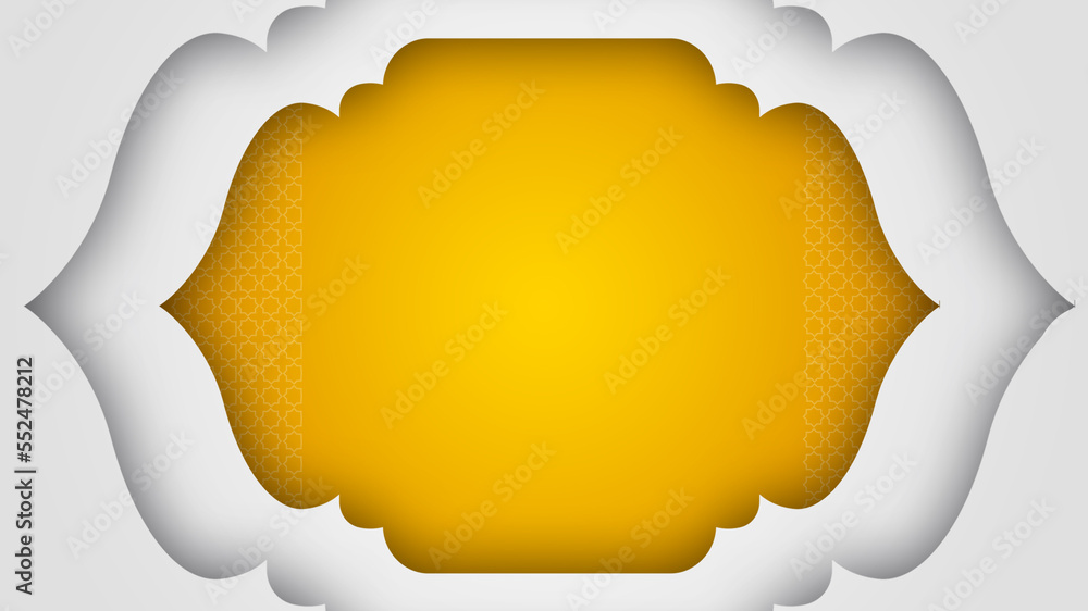 islamic frame background yellow white colour Stock Illustration | Adobe ...