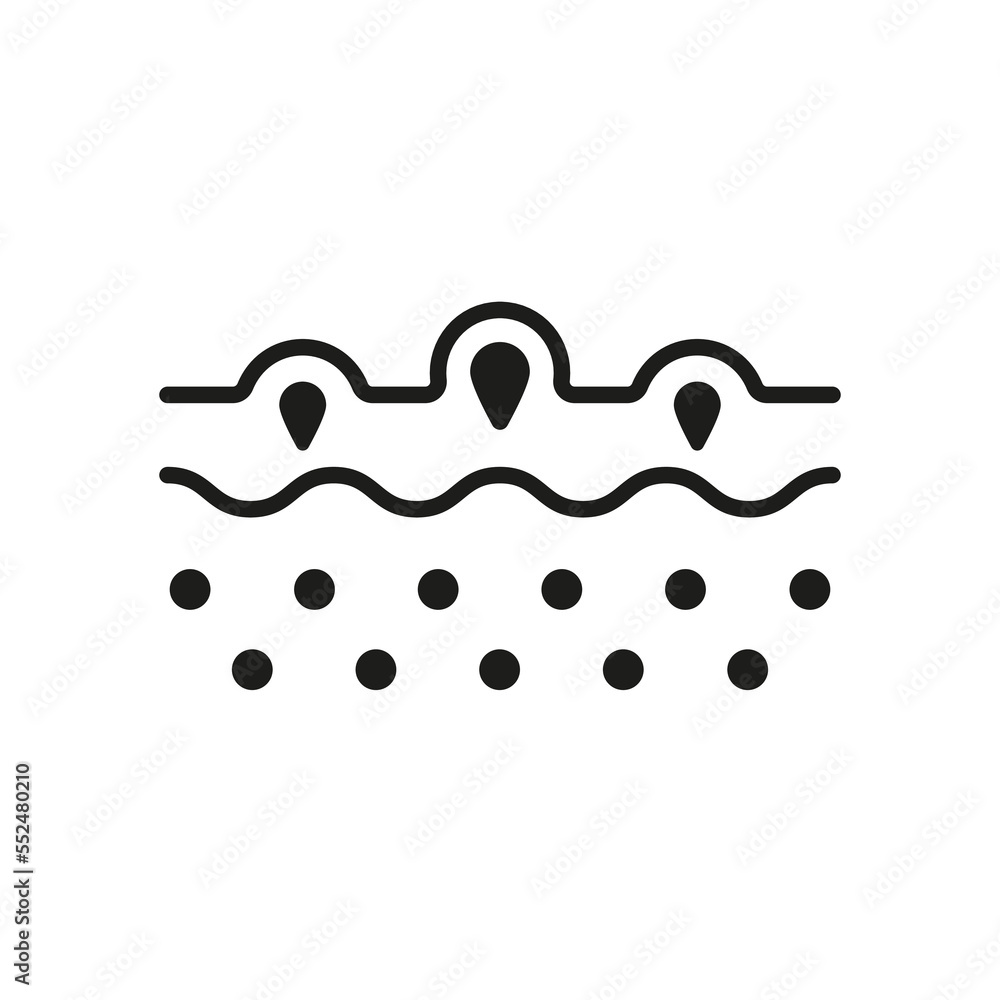 Pimple and Inflammation Sebum Linear Pictogram. Skin Acne, Comedo Line ...