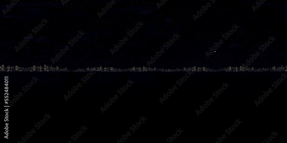 night city 360 HDRI. seamless spherical skybox environment, panorama ...