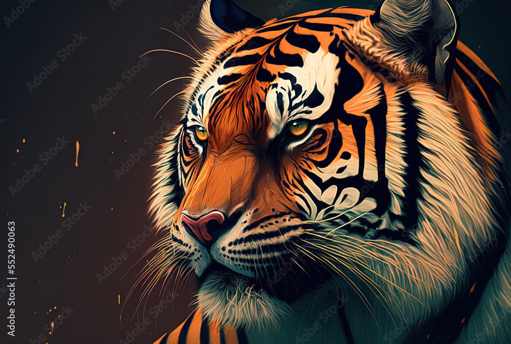 Tiger Digital Artwork Generative Ai Stock Illustration Adobe Stock