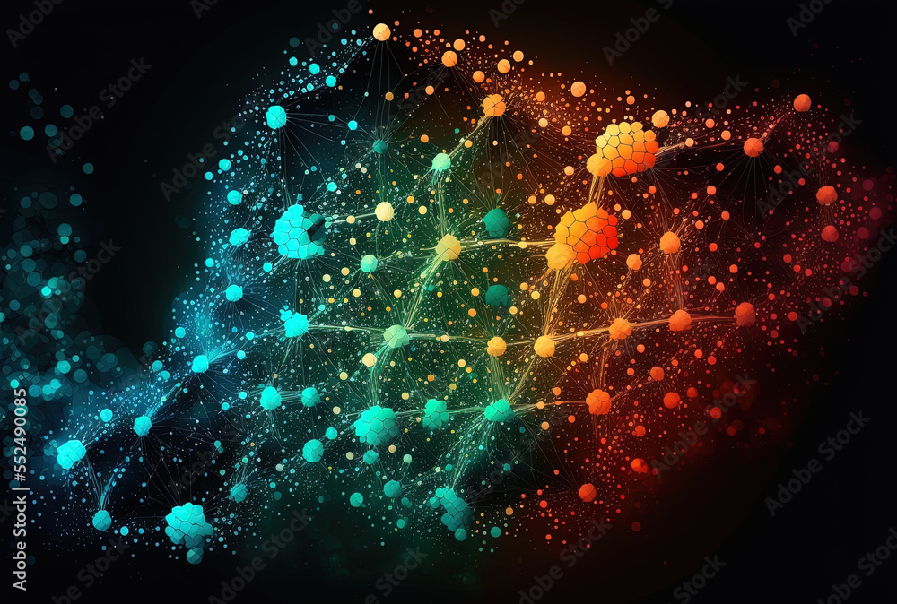 Science background, abstract digital background, colored network ...