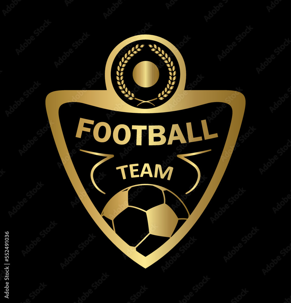 Football badge gold. Sticker for social networks and instant messengers ...