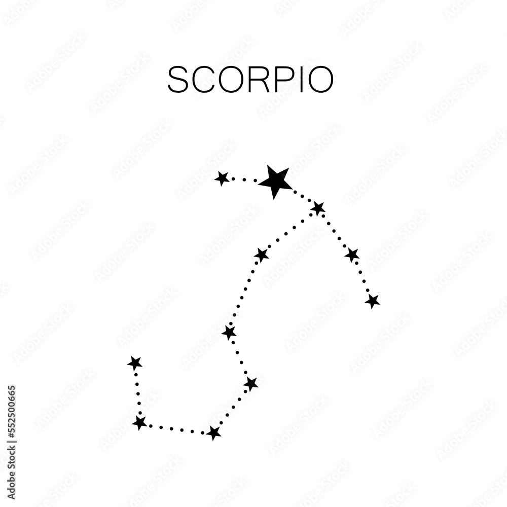 Zodiac signs isolated on white background. Constellation of Scorpio ...