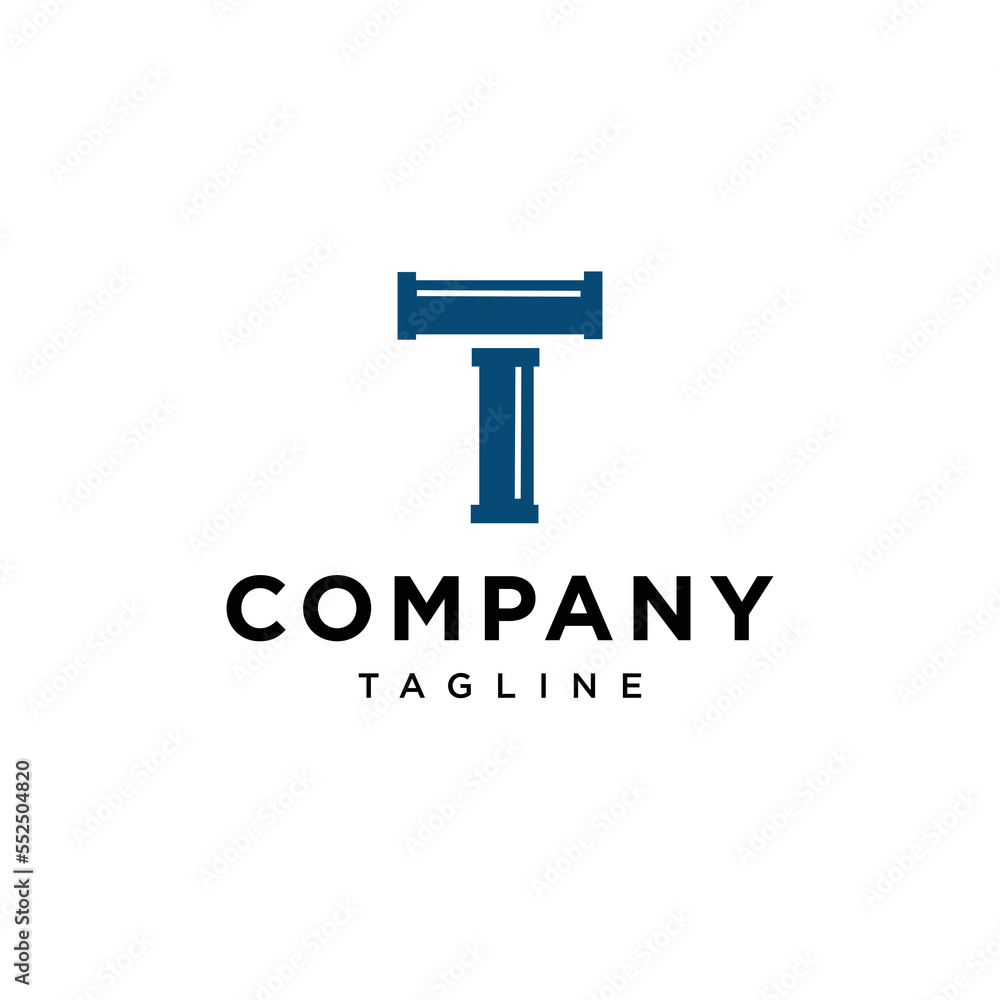 T Letter Pipe Plumbing HVAC Vector logo icon vector Template.eps Stock ...
