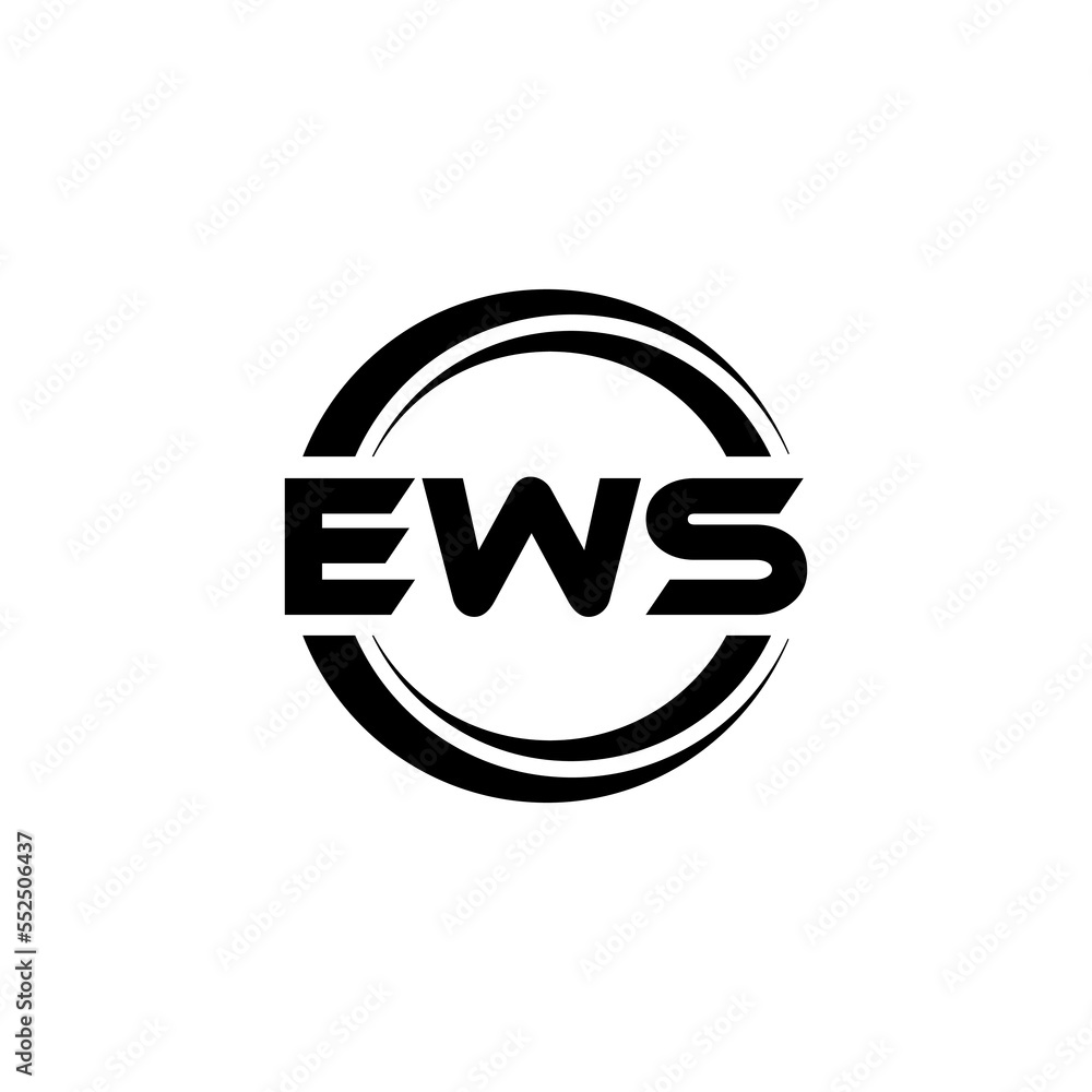 EWS letter logo design with white background in illustrator, vector ...