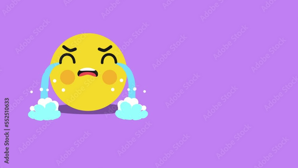 A crying emoji, tears into waterfalls Stock Video | Adobe Stock