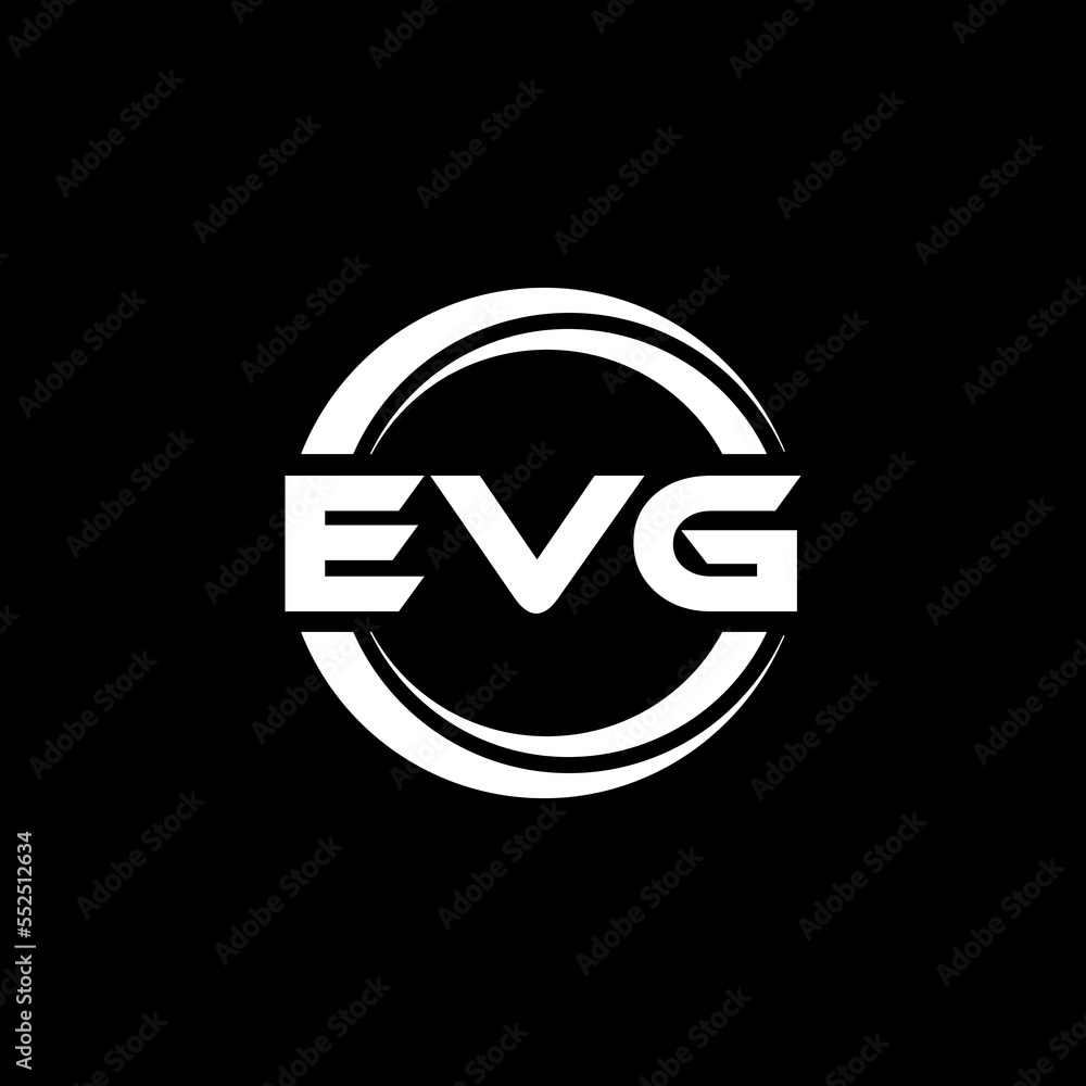 EVG letter logo design with black background in illustrator, vector ...