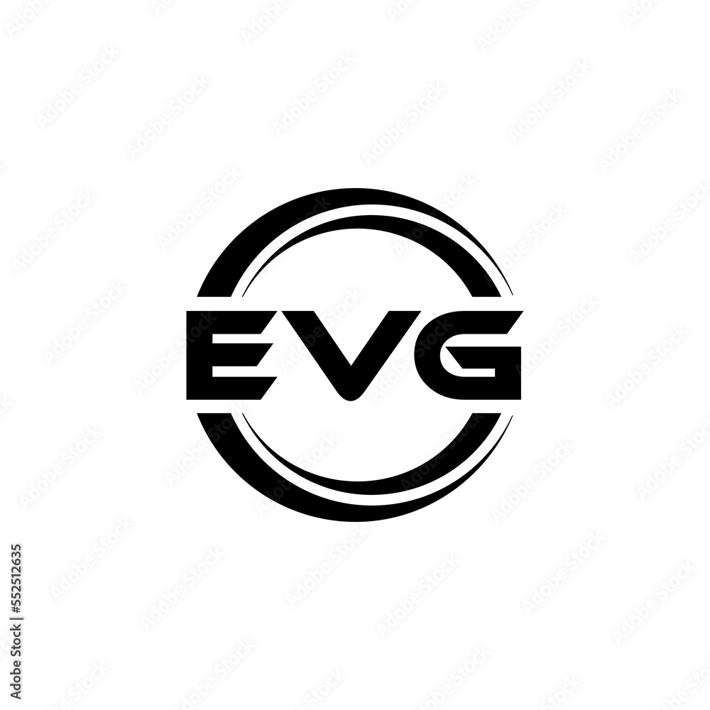 EVG letter logo design with white background in illustrator, vector ...