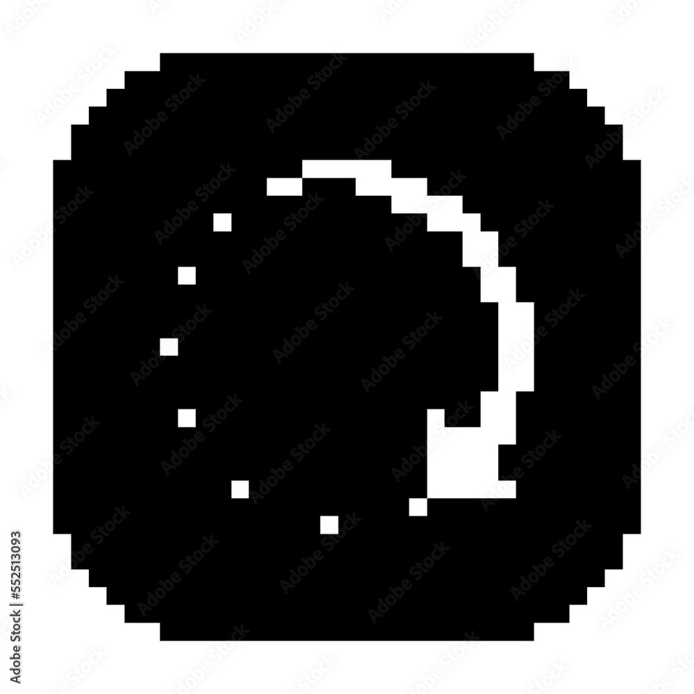 Rotation arrow icon refresh icon black-white vector pixel art icon ...