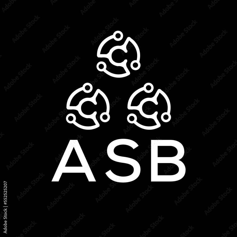 ASB letter logo. ASB best black background vector image. ASB Monogram ...