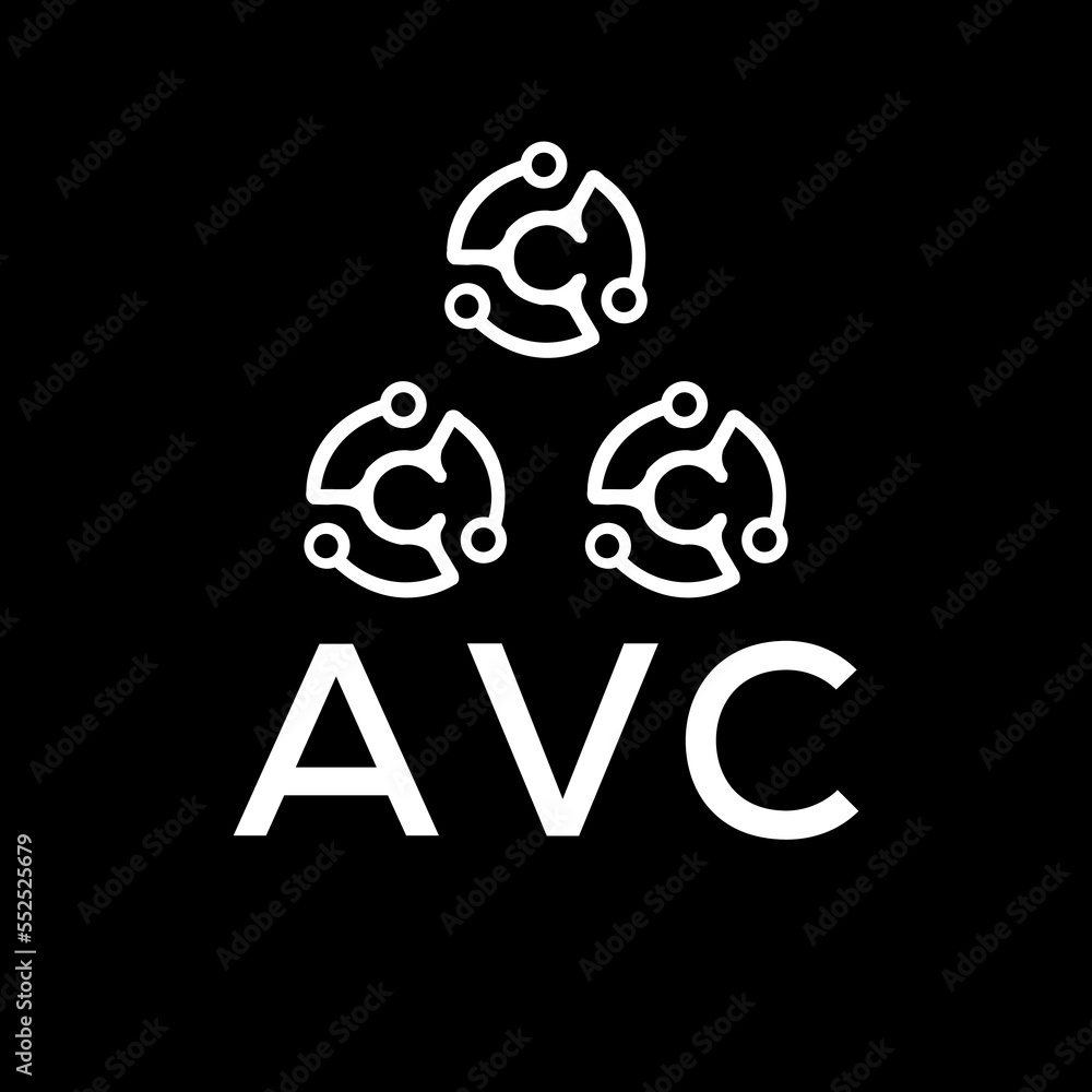 Vecteur Stock AVC letter logo. AVC best black background vector image ...