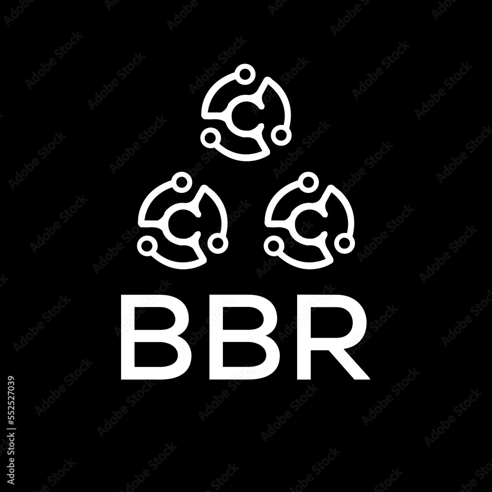 BBR letter logo. BBR best black background vector image. BBR Monogram ...