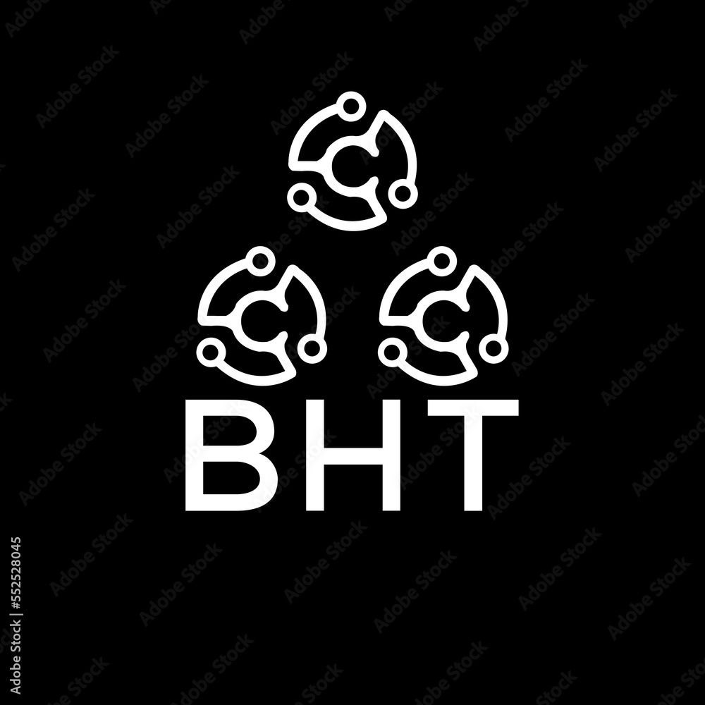 BHT letter logo. BHT best black background vector image. BHT Monogram ...