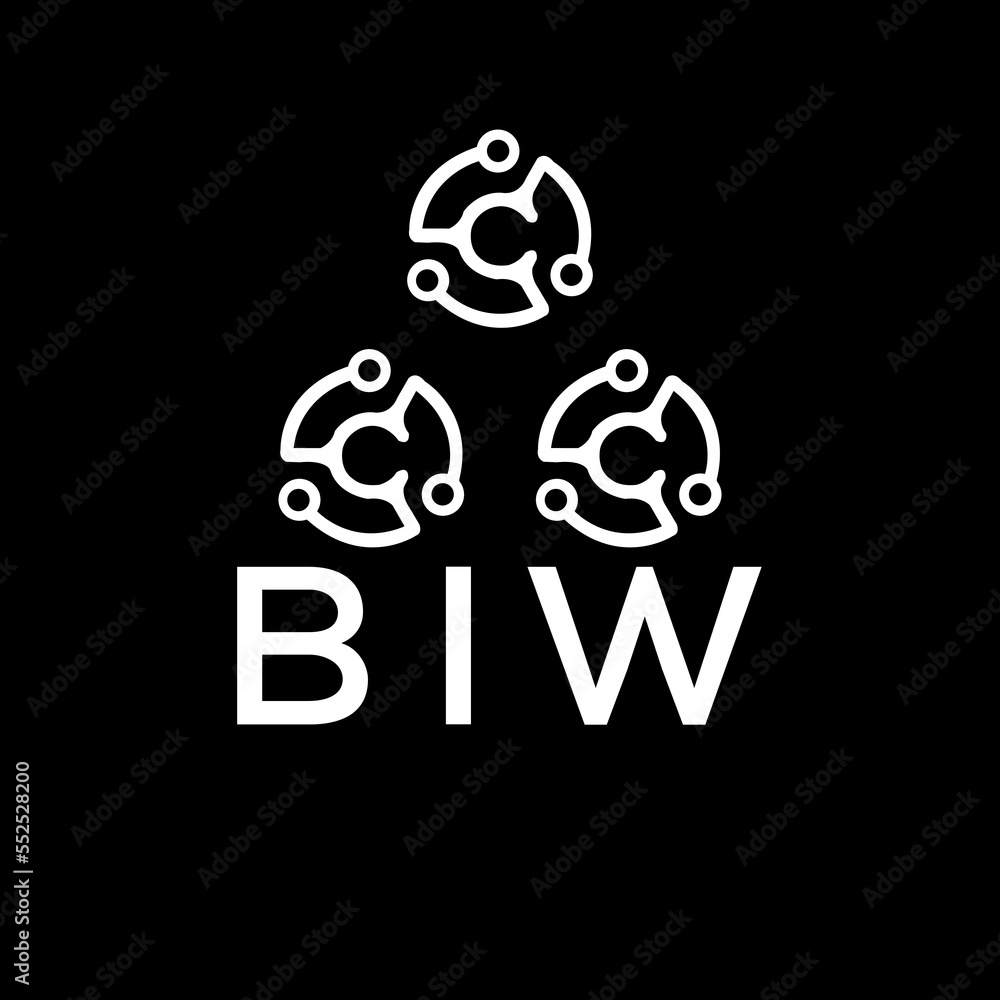 Biw Letter Logo Biw Best Black Background Vector Image Biw Monogram Logo Design For