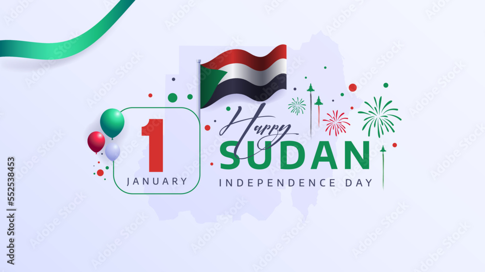 vector design. celebration of happy independence day of Sudan, 1 ...