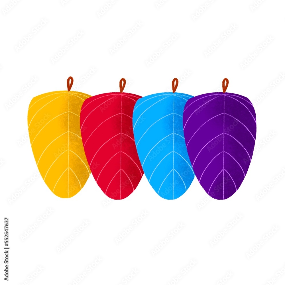 Filipino fiesta kiping leaf-shaped wafer strip in primary colors Stock ...