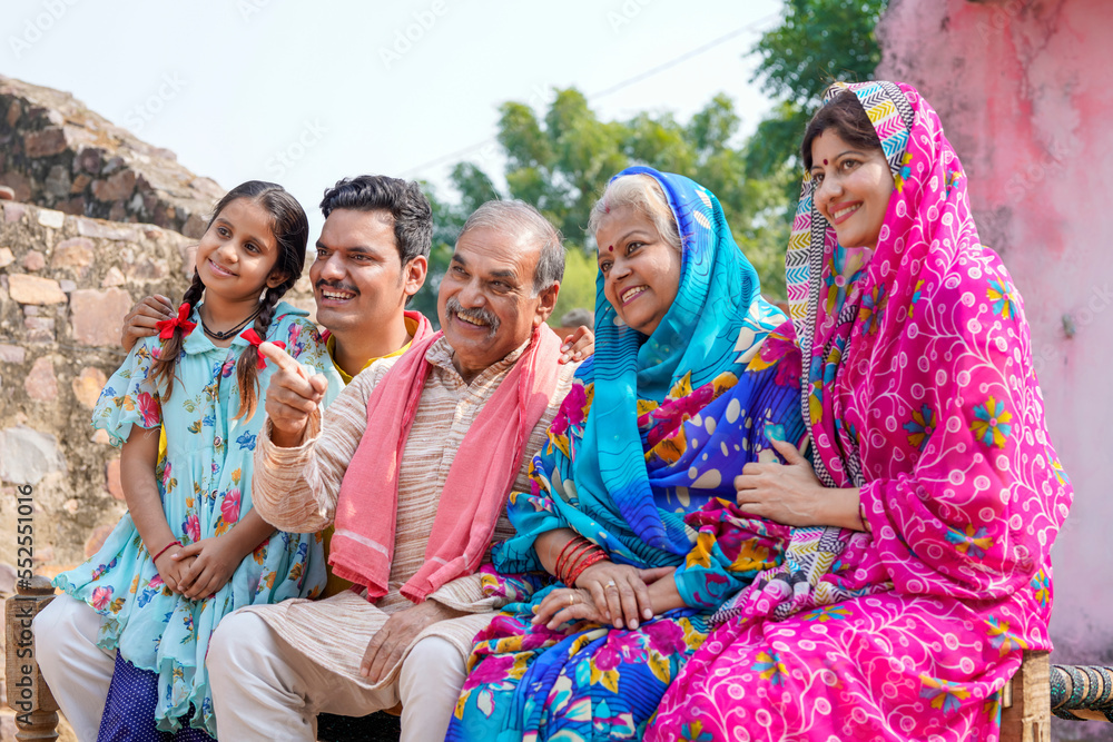 Happy Indian Rural Family