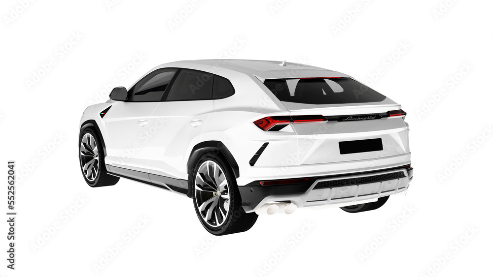 LAMBORGHINI URUS, 3d rendering of Lamborghini white car on PNG ...