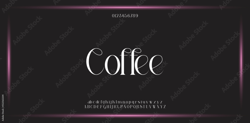 COFFEE Minimal luxury Font and Alphabets. Unique tech typeface for ...