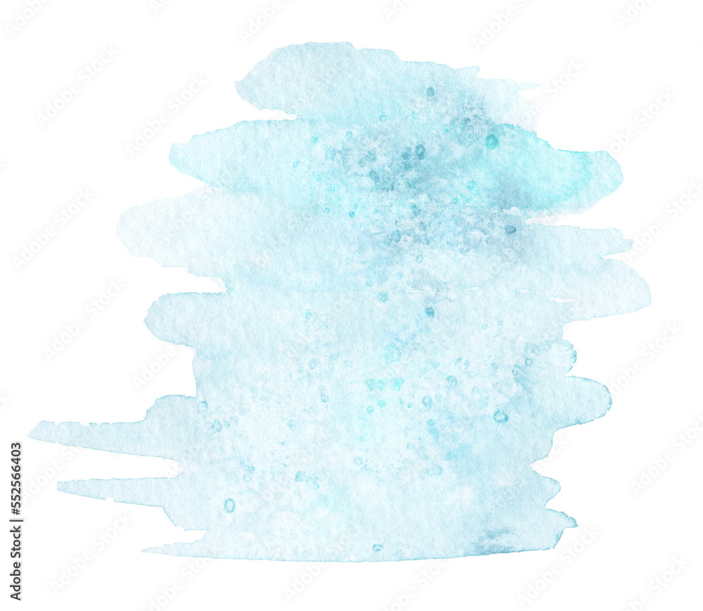 Watercolor hand drawn Blue color Backgrounds Clipart, Brush strokes ...