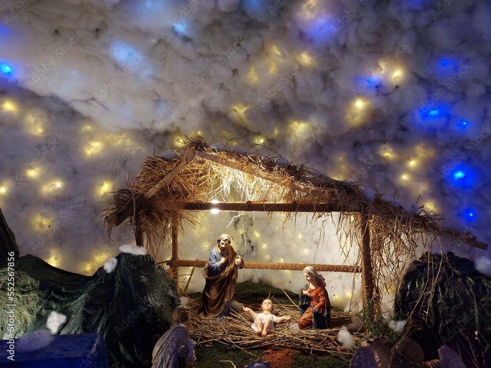 Miniatures Christmas Manger representing Native Scene of Belen, Sacred ...